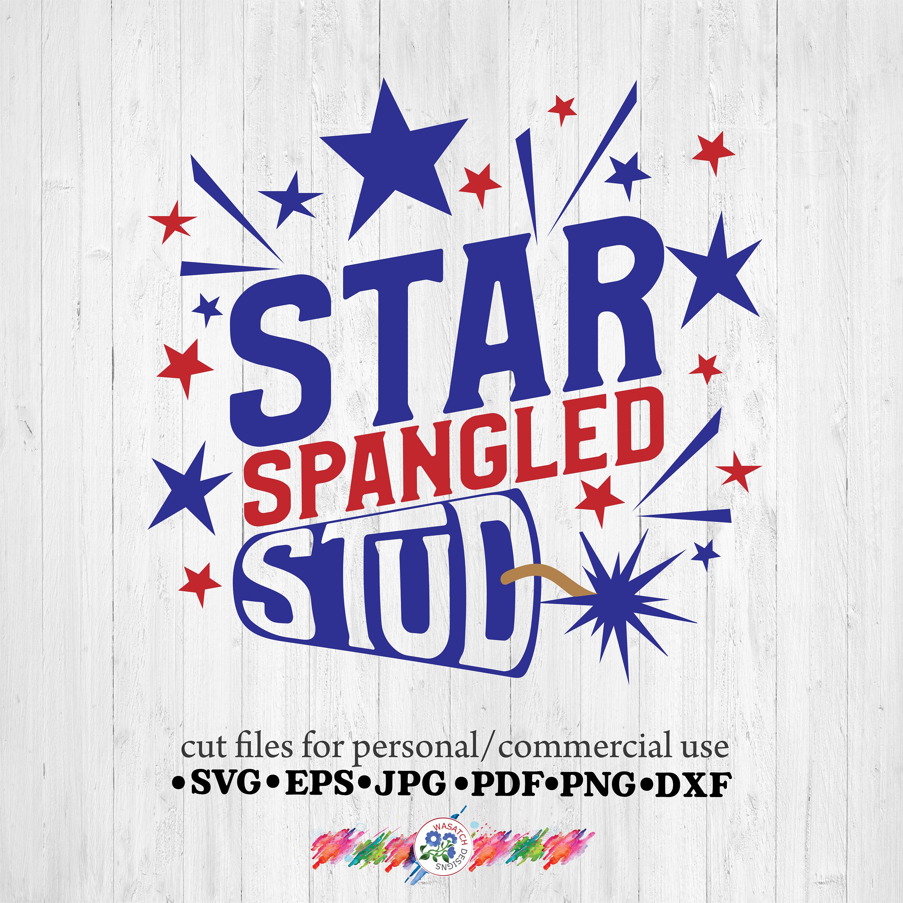 Star spangled Stud SVG cutting file 4th of July Svg | Etsy