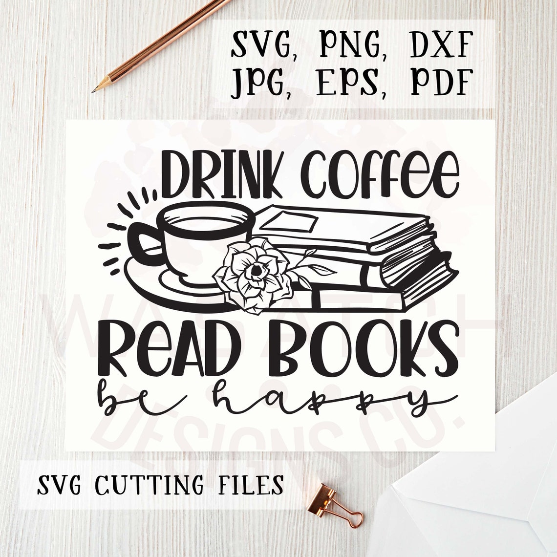 Coffee and Books SVG Cutting Files Silhouette Files Cricut - Etsy
