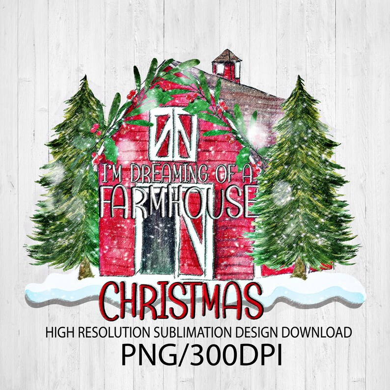 Farmhouse Christmas Png Sublimation Designs Sublimation - Etsy