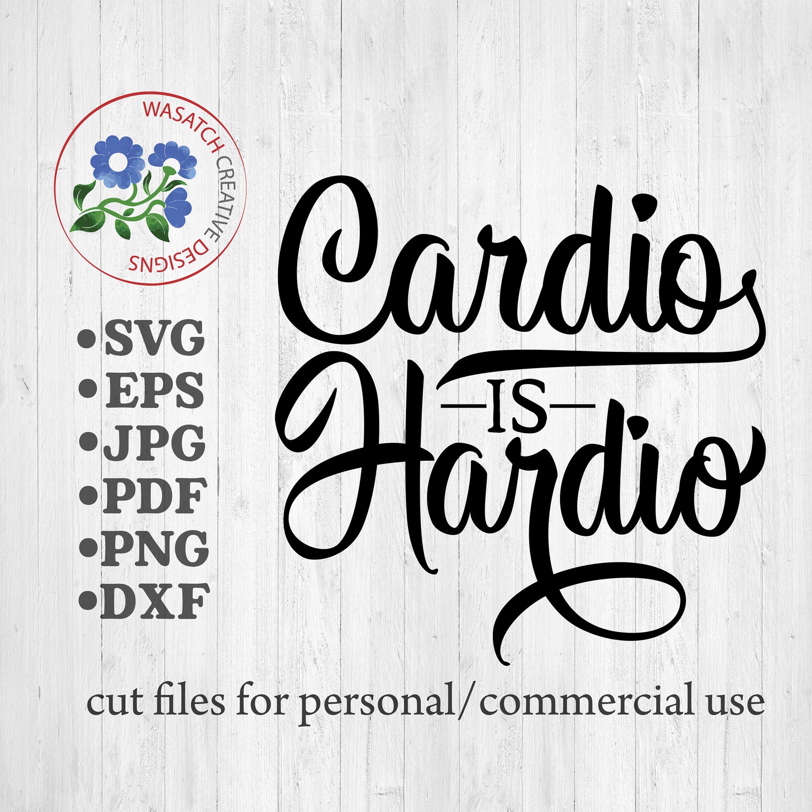 Cardio is Hardio SVG Cutting Files Fitness SVG Workout SVG - Etsy
