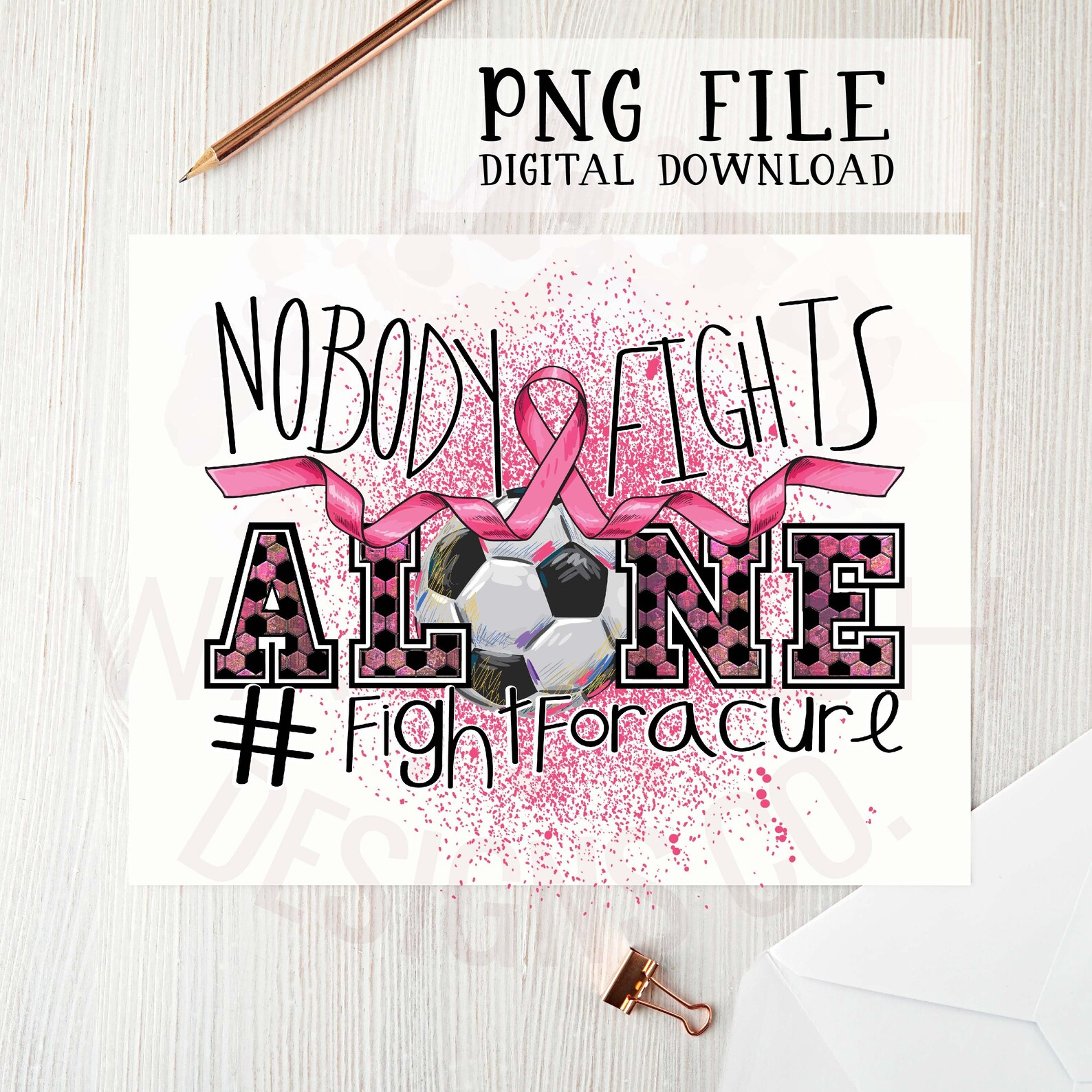 Breast Cancer Soccer Sublimation PNG File Sublimation - Etsy