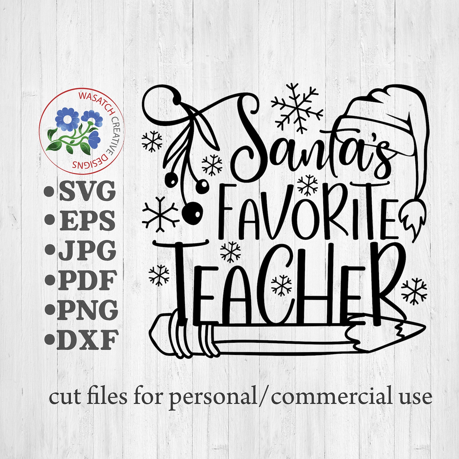 Santa's Favorite Teacher Svg Christmas Svg Designs - Etsy