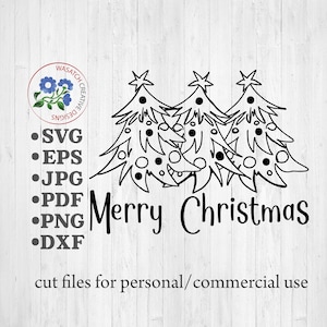 Christmas SVG - Abstract Christmas Trees - SVG DXF Eps Png Jpg Digital ...