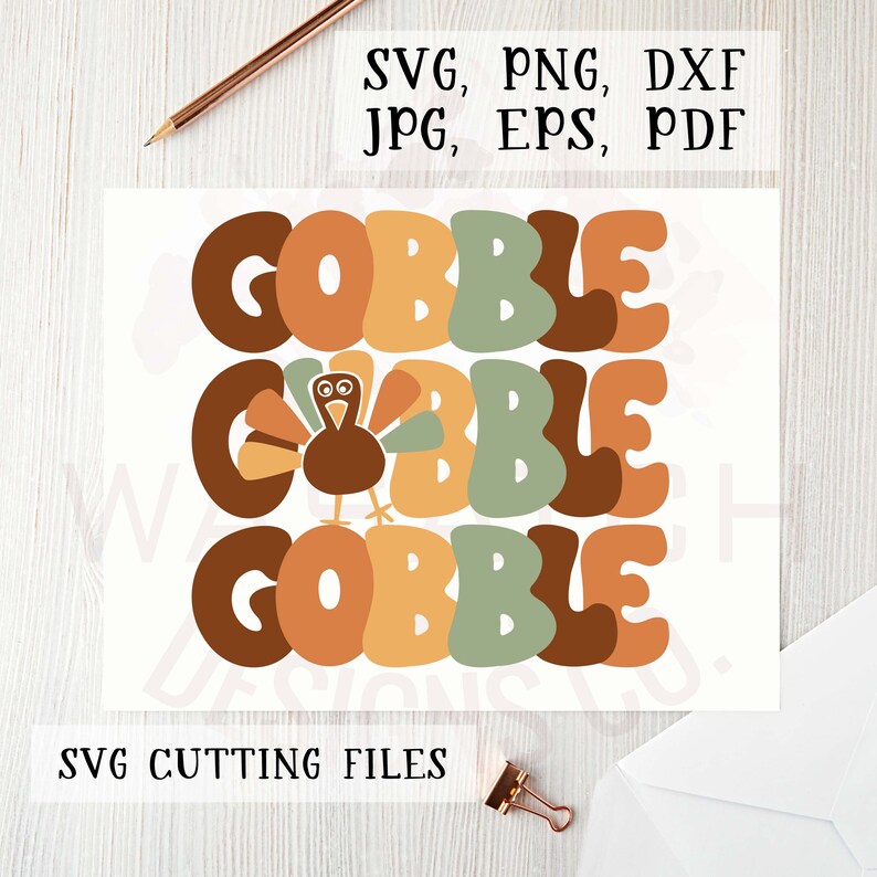 Gobble SVG Cutting Files Thanksgiving Svg Cricut Designs - Etsy