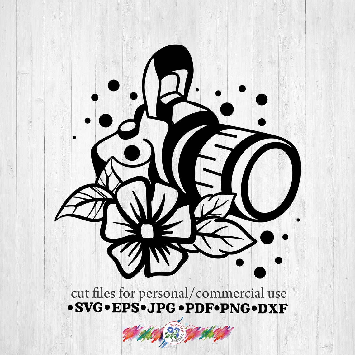 Camera With Flower SVG Cutting Files Cricut Designs | Etsy