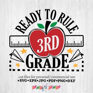 Back to School Svg, 3rd Grade Svg, Third Grade T-shirts, School SVG ...