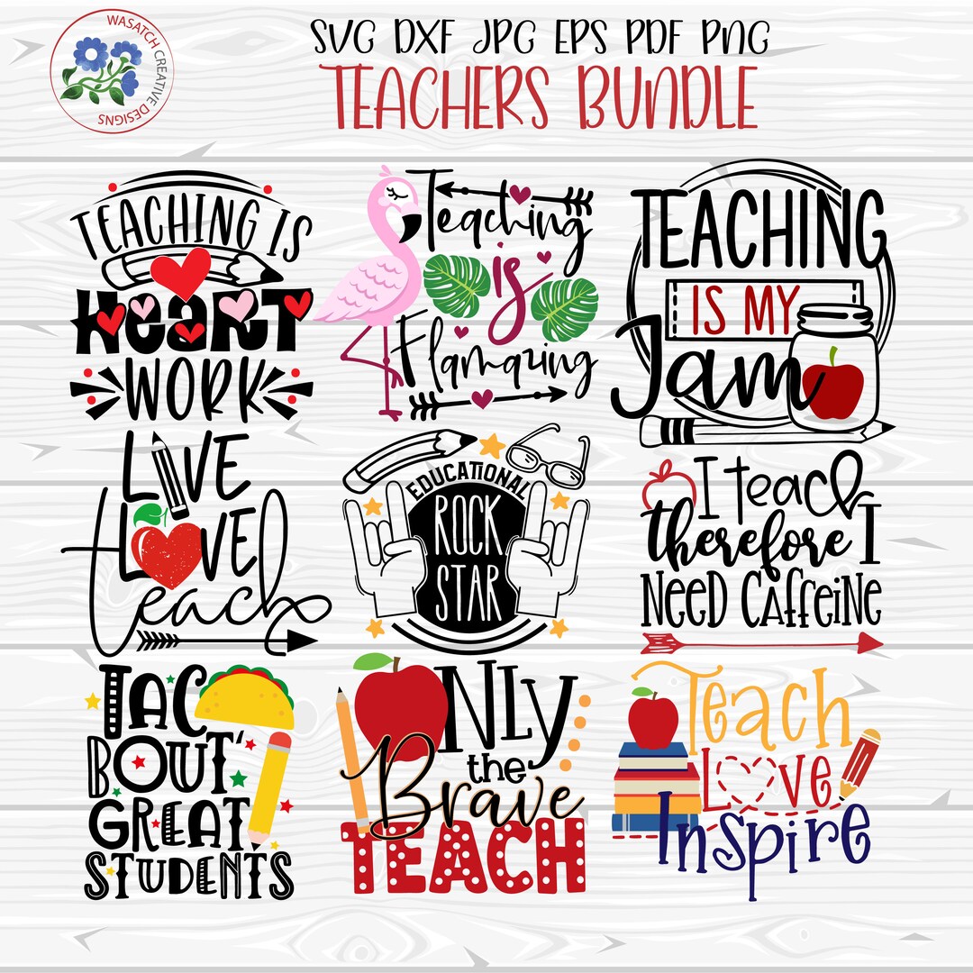 Teacher BUNDLE Svg, Teacher Gifts Svg, School Svg, Teacher Appreciation ...