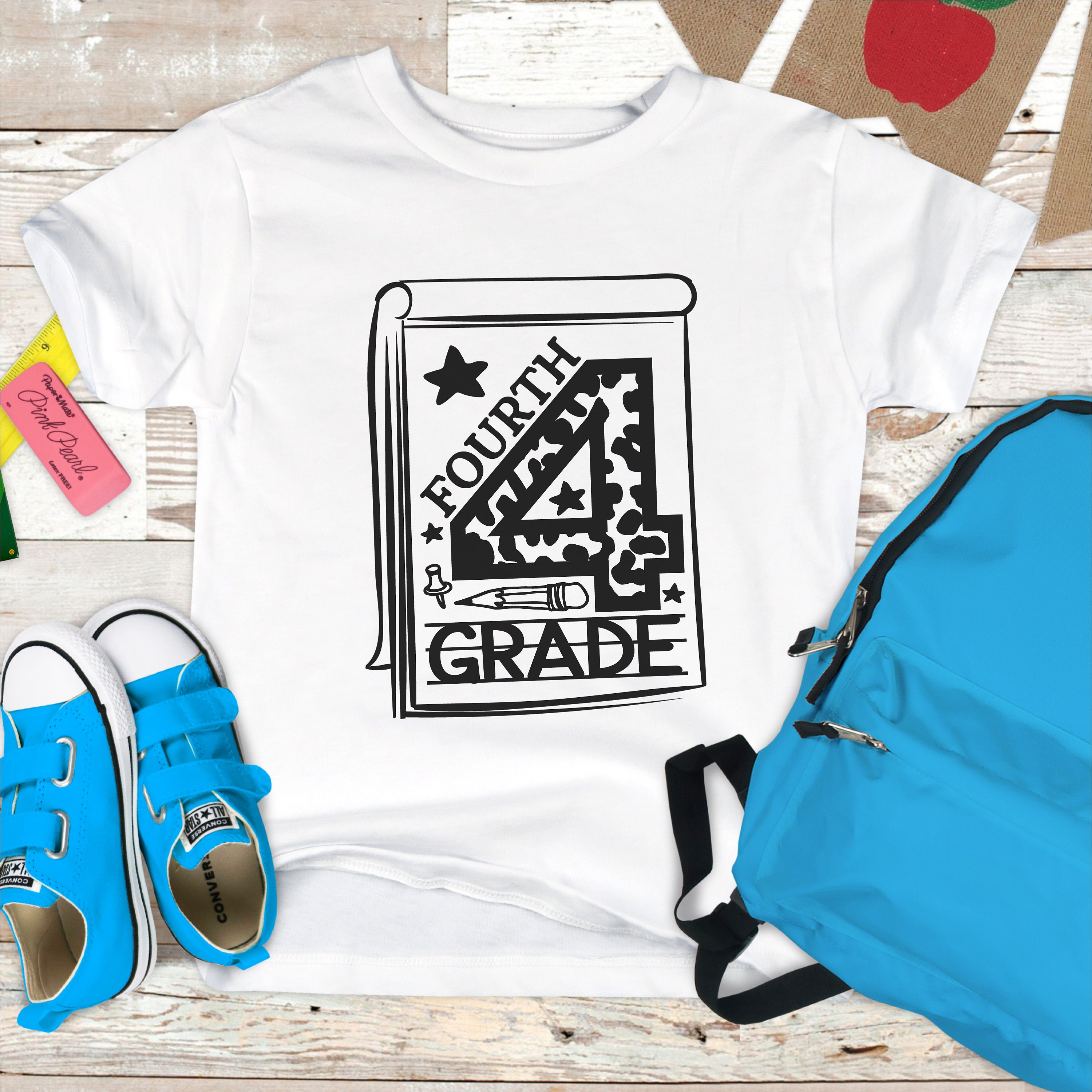 Fourth grade SVG cutting file Back to school Fourth grade | Etsy