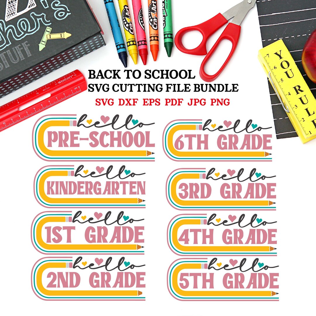Back to School SVG Cutting File Bundle, School Svg, Silhouette Svg ...