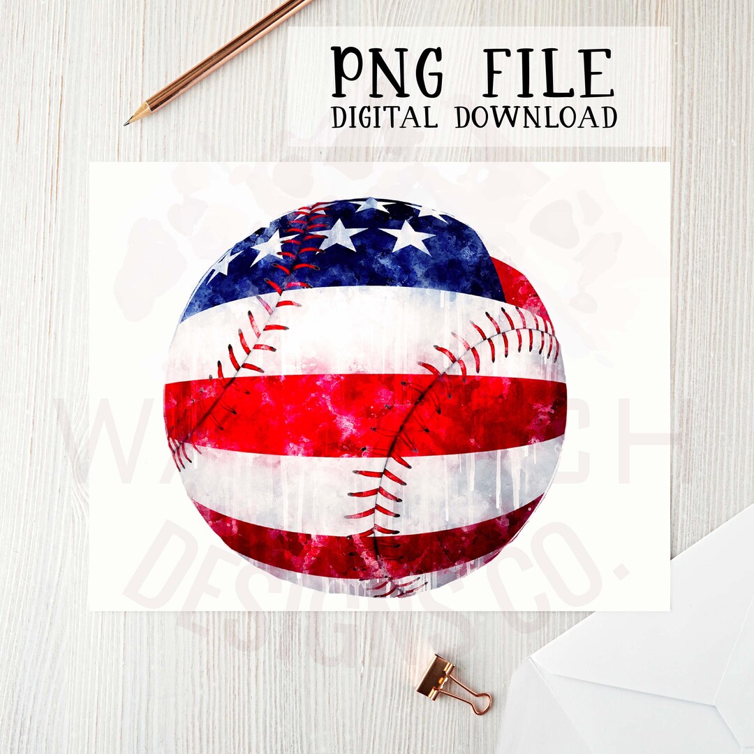 Watercolor Baseball PNG Sublimation Design Download DTG Printing ...