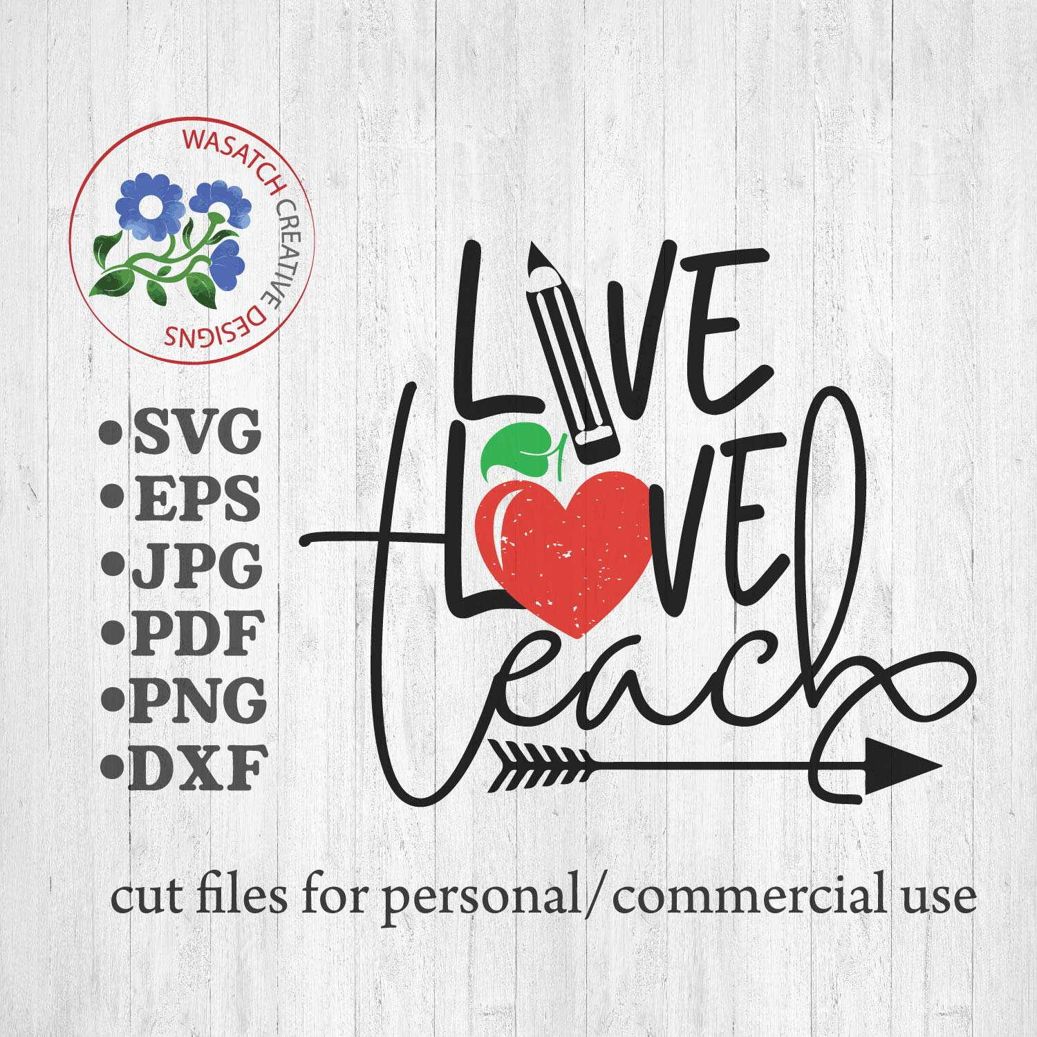 Live Love Teach SVG Cutting FIle | Etsy