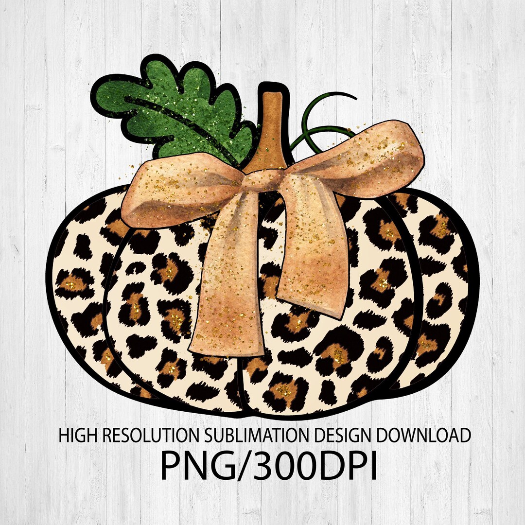 Leopard Glitter Pumpkin PNG File for Sublimation Printing DTG Printing ...