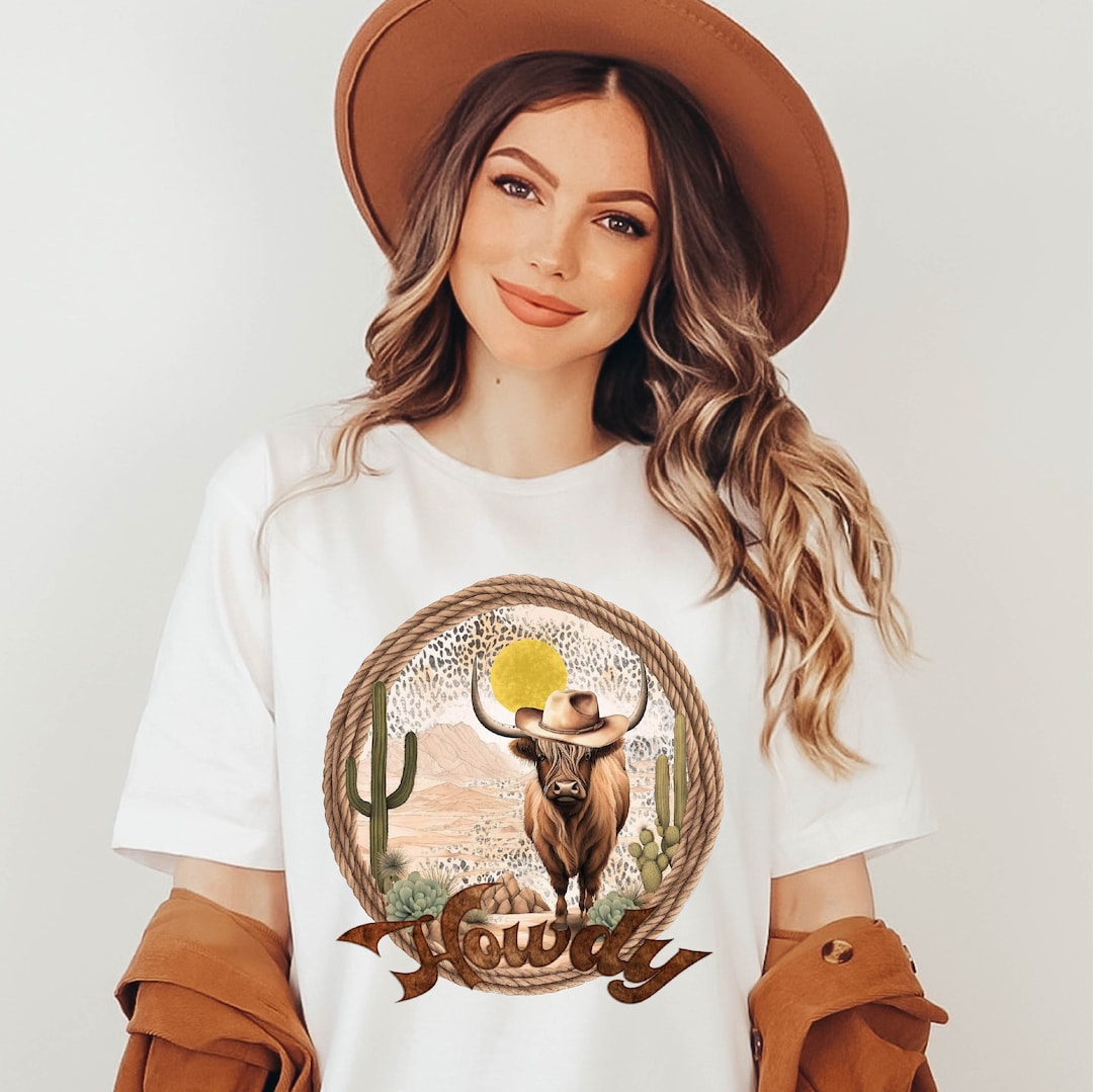 Howdy Highland Cow PNG File | Sublimation Designs | Country Western ...