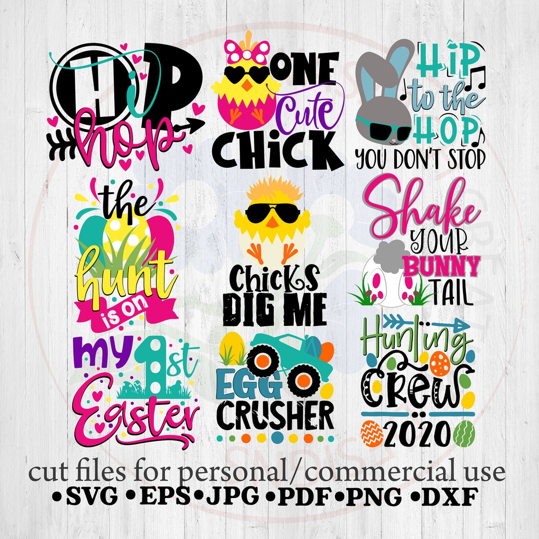 Kids Easter T-shirt Design Bundle, SVG Cutting Files for Silhouette and ...