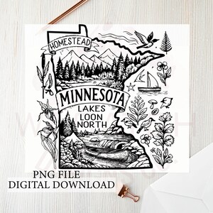 Minnesota PNG Digital Download – Minnesota State Graphic Tee Design ...