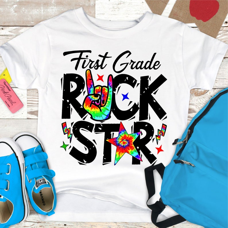 First Grade Rock Star PNG File for Sublimation Printing DTG - Etsy
