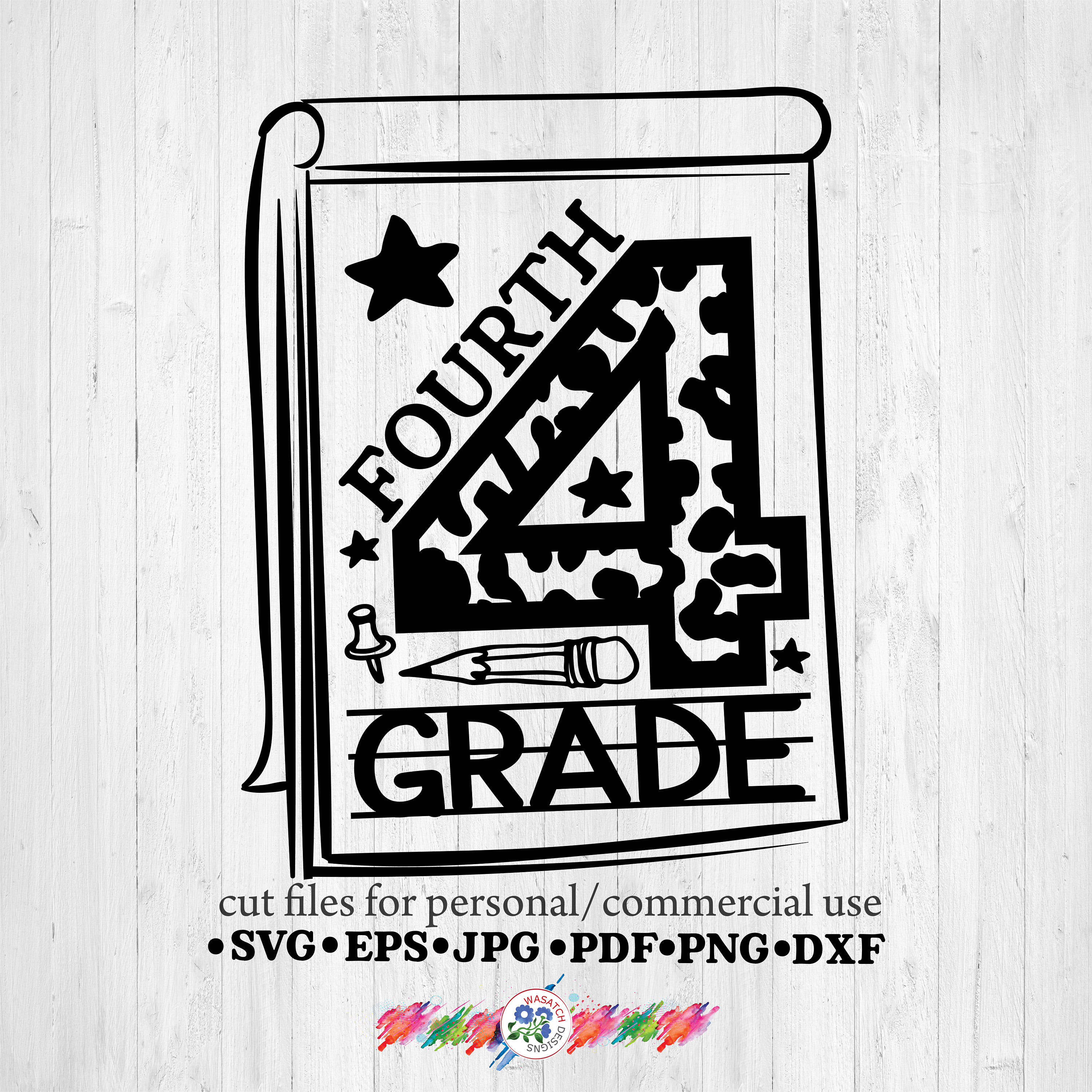 Fourth grade SVG cutting file Back to school Fourth grade | Etsy