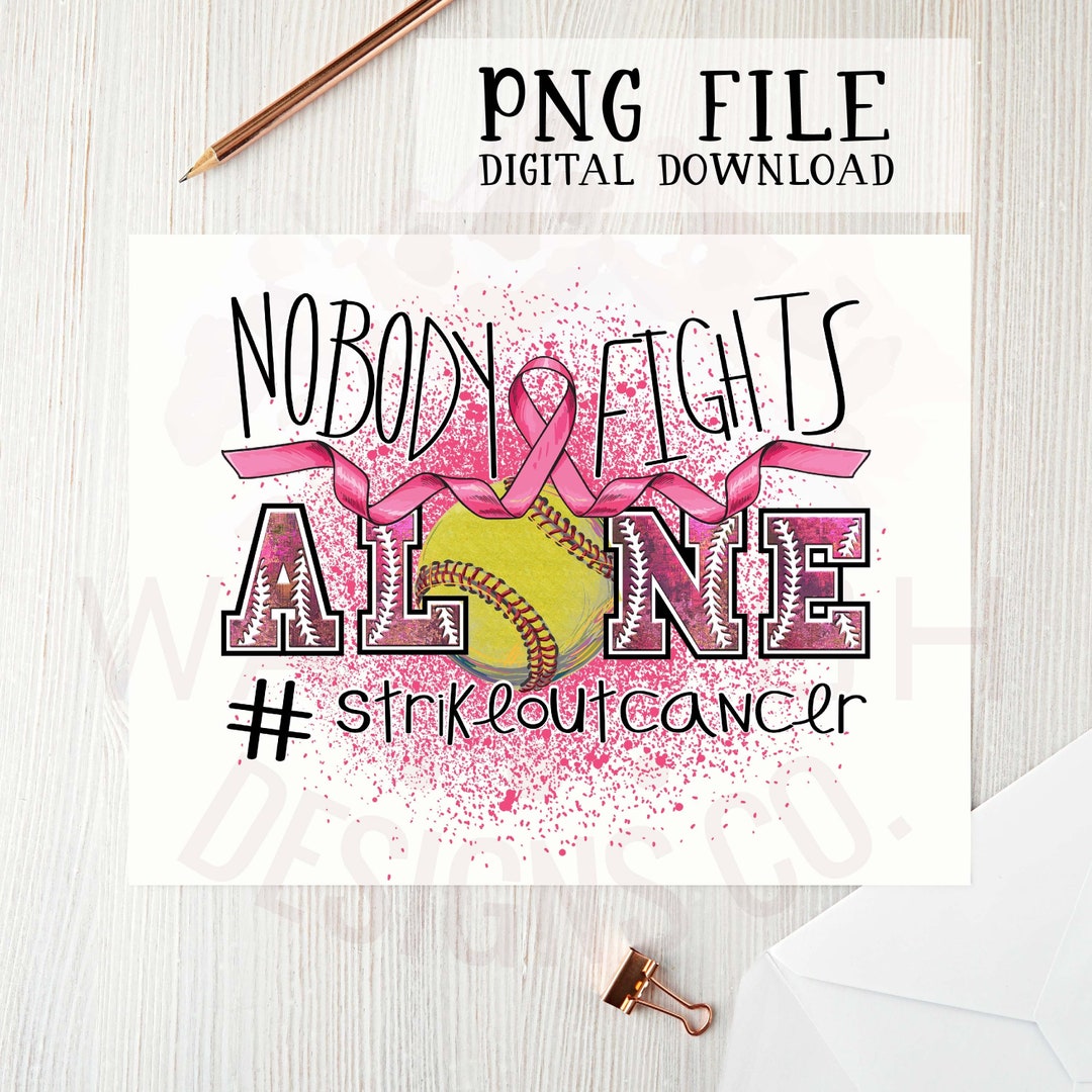 Breast Cancer Softball Sublimation PNG File, Sublimation Designs, DTG ...