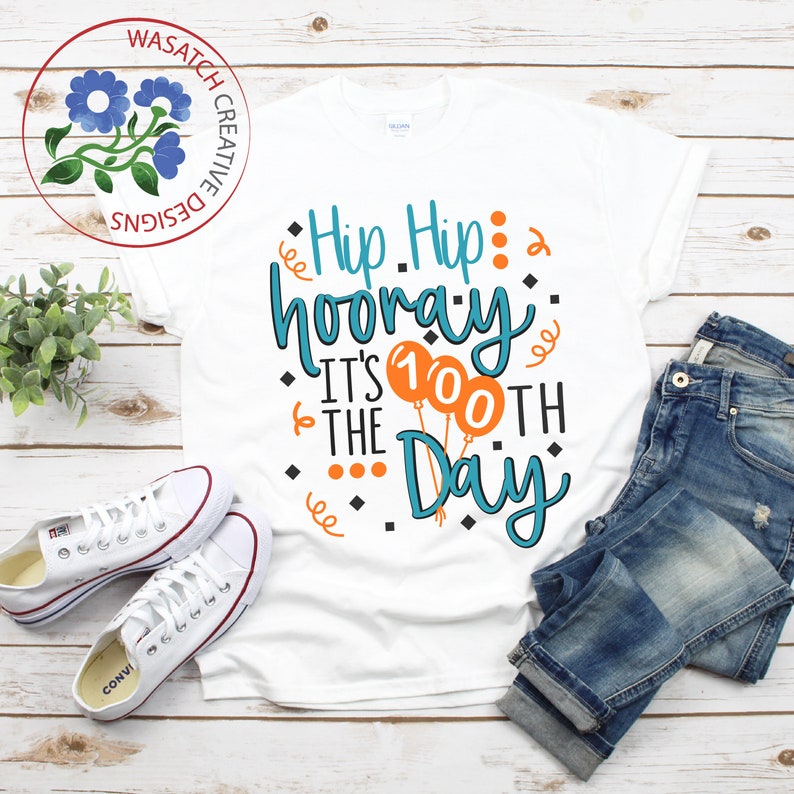 Hip Hip Hooray It's the 100th Day SVG Cutting File - Etsy