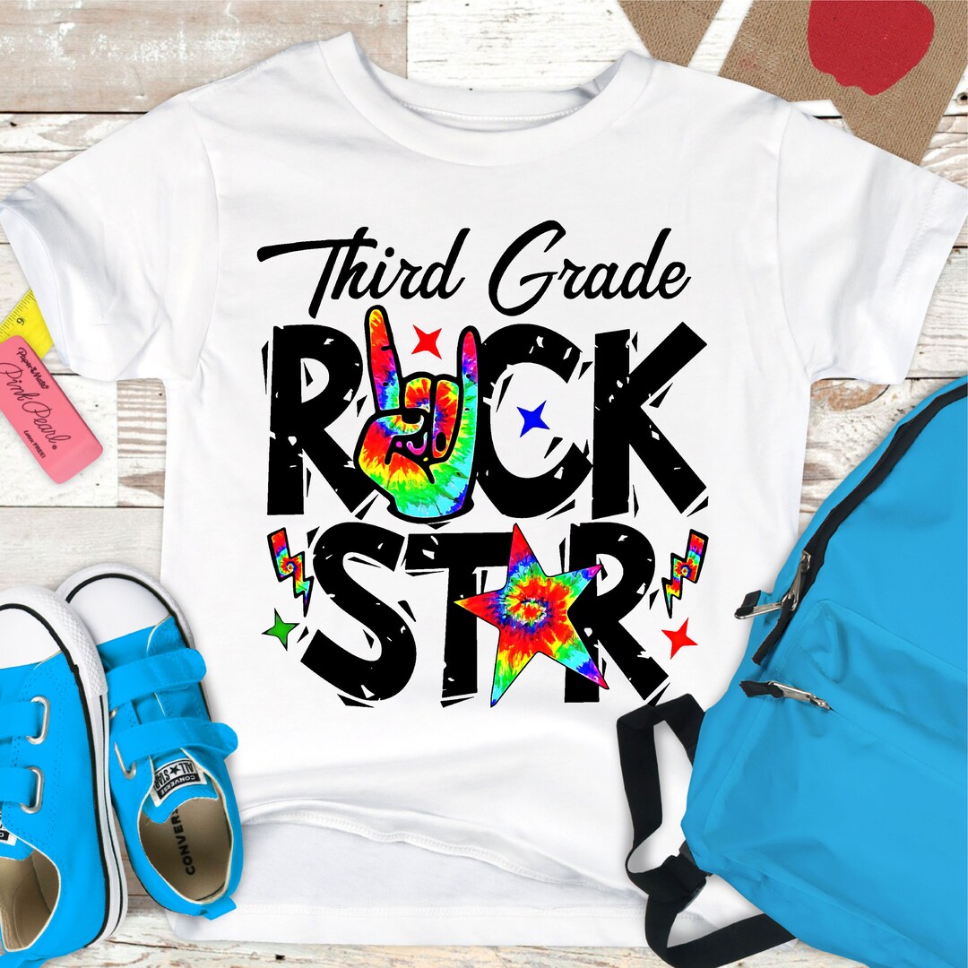 Third Grade Rock Star PNG File for Sublimation Printing DTG Printing ...