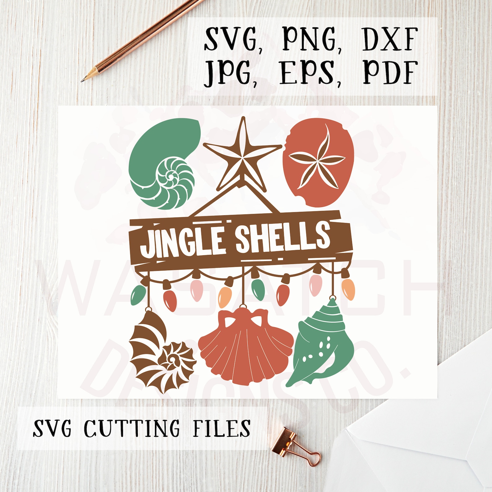 Jingle Shells Svg Cutting Files, Christmas Svg, Christmas Clipart ...