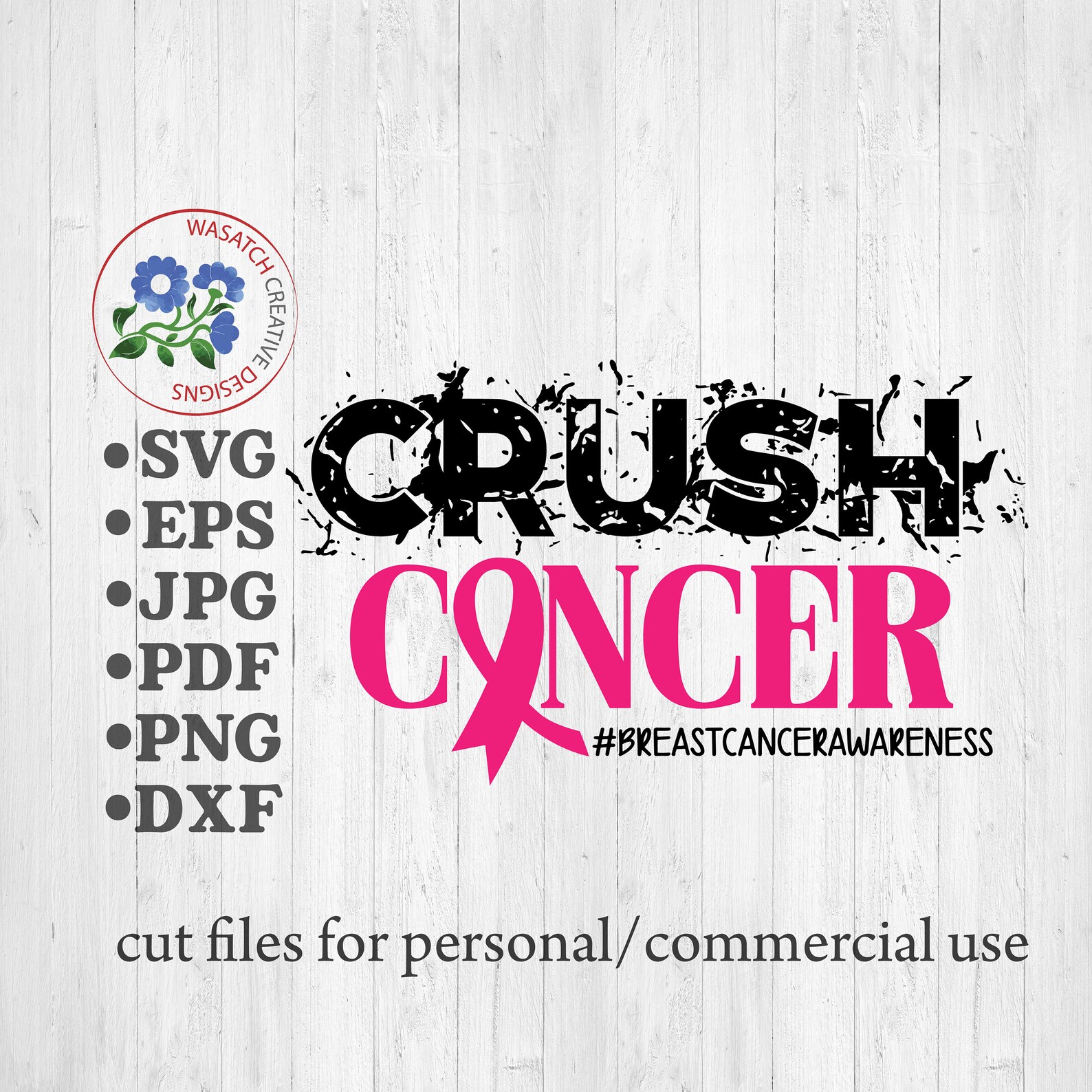 Crush Cancer SVG Cutting File, Cancer Awareness, Breast Cancer ...