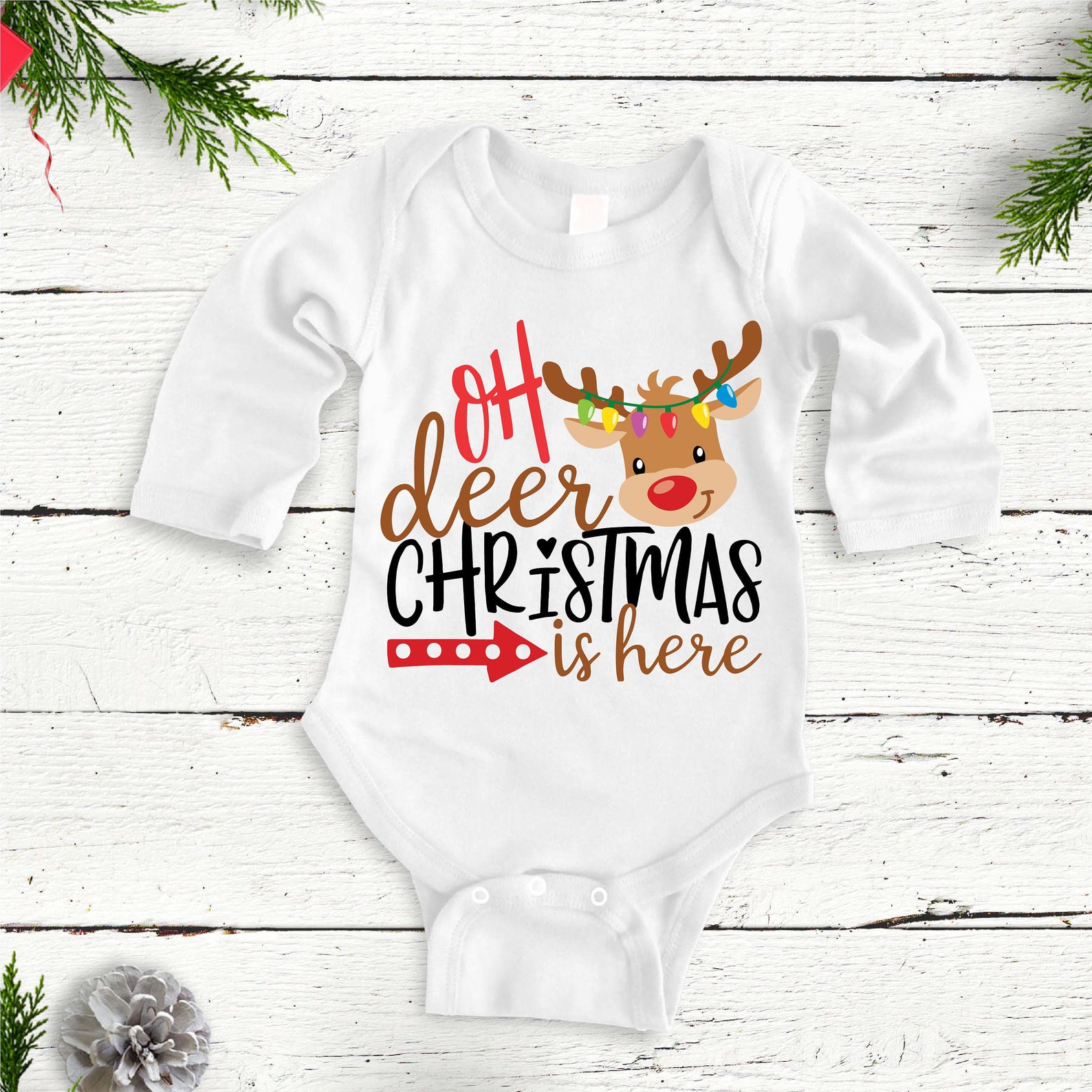 Oh Deer Christmas is Here Svg Christmas Svg Silhouette | Etsy