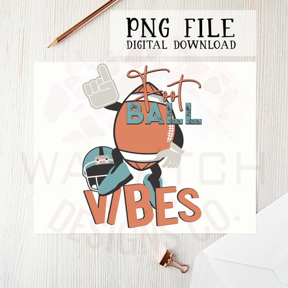 Football Vibes Sublimation Design PNG Files DTG Printing - Etsy