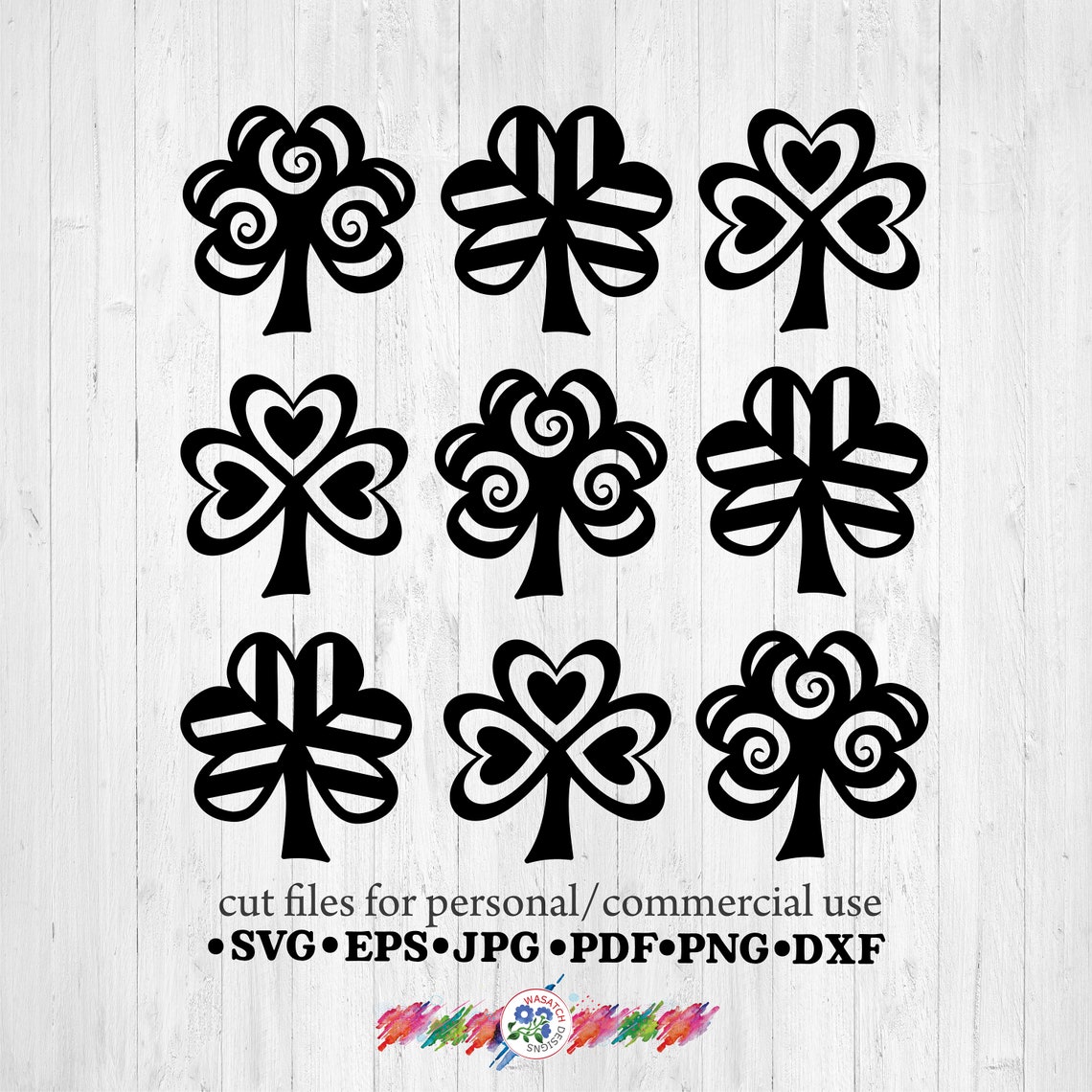 Clover SVG / St. Patrick's Day SVG / Clip Art / Cut File / Wasatch ...