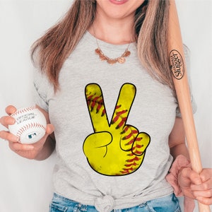 Softball Peace Hand PNG File, Sublimation Design, Digital Download ...