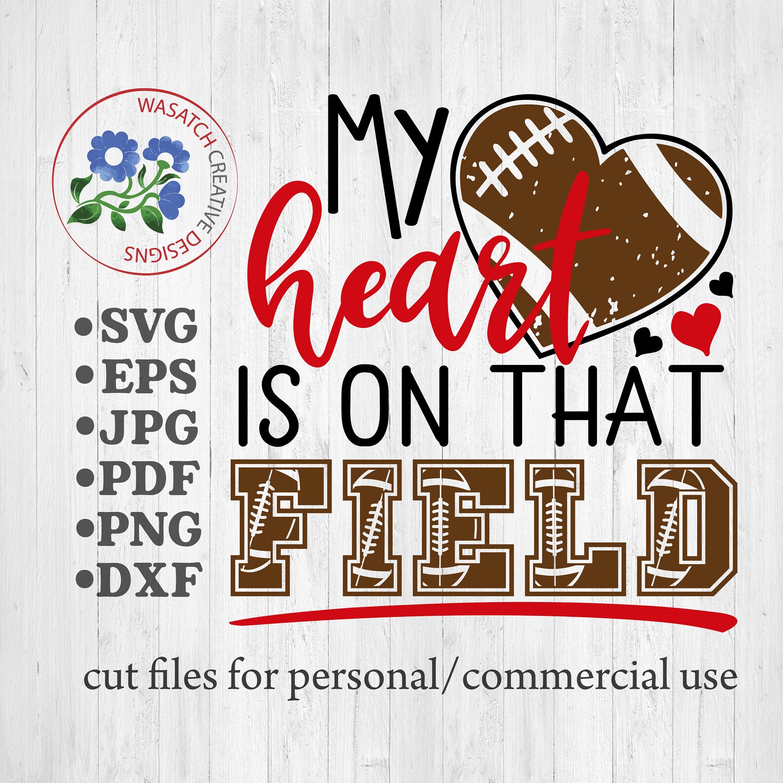 My Heart Is On That Field Svg Cutting File Football Mom Svg Etsy