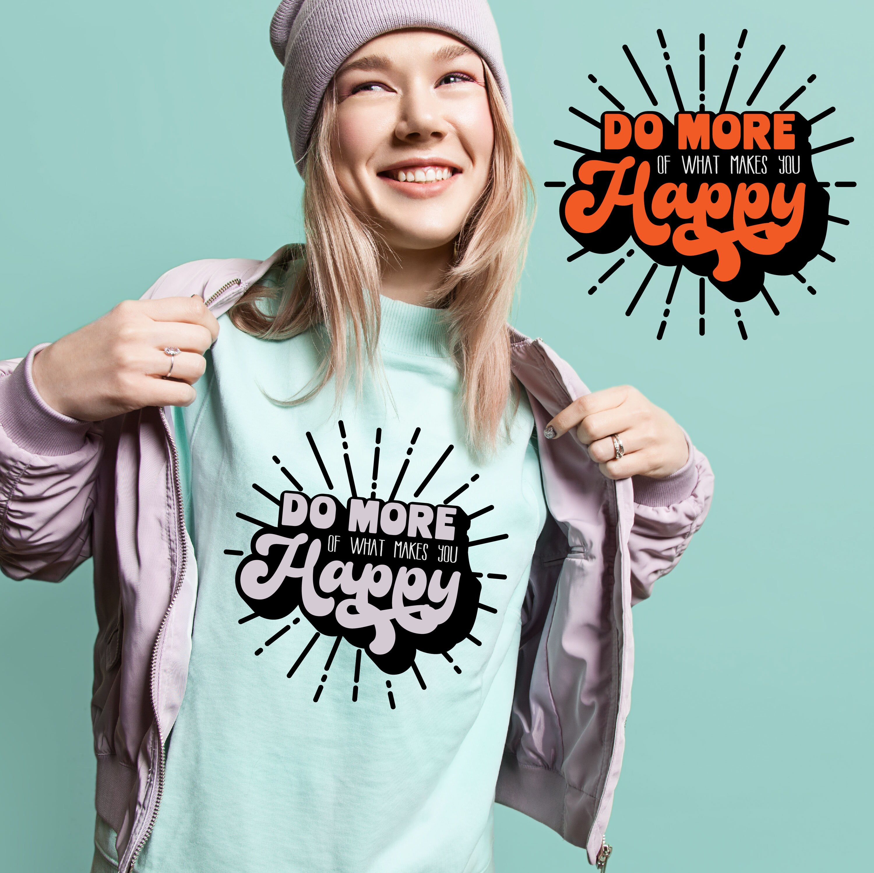 Happiness SVG Bundle Happy quotes svg cut file Happy PNG | Etsy