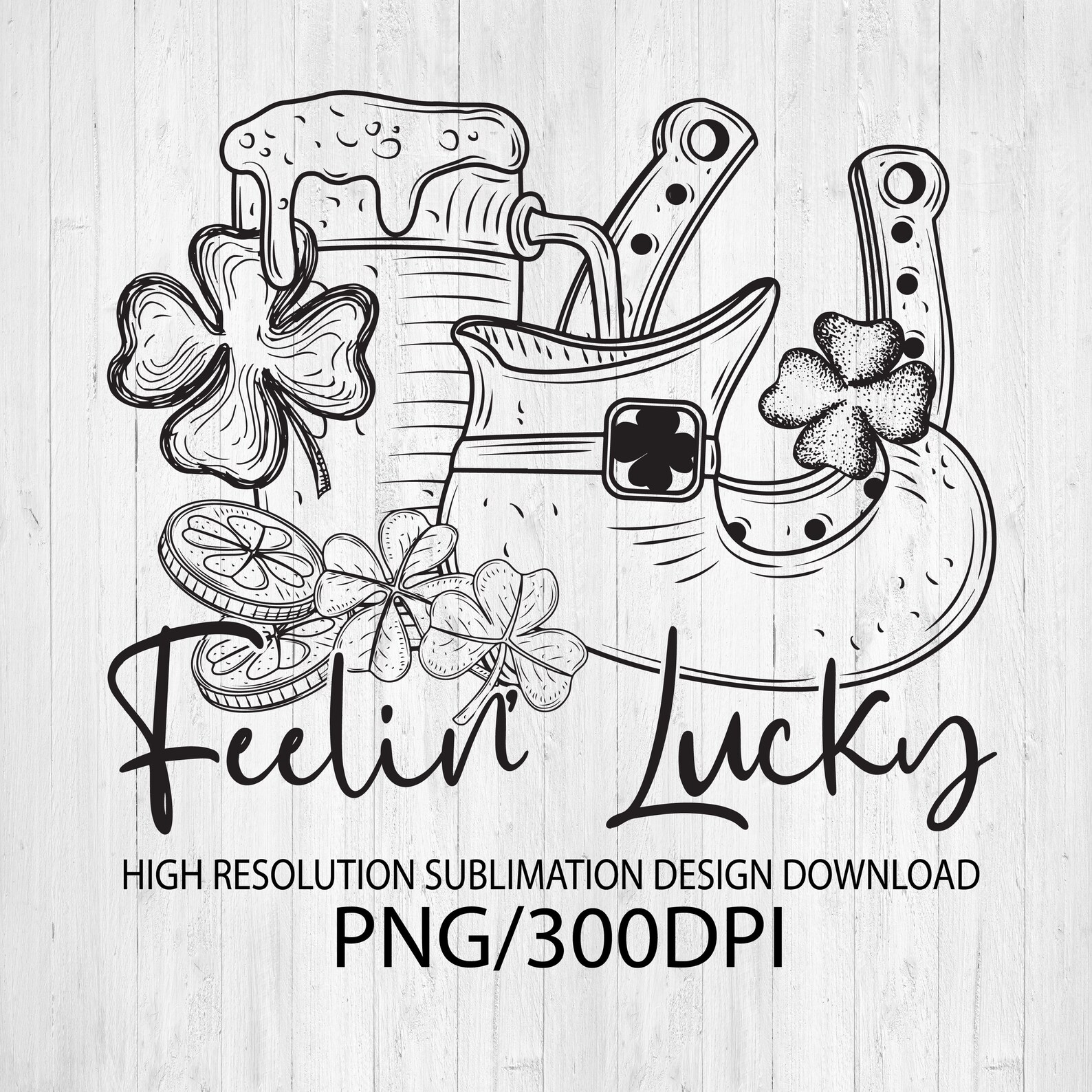 Feelin' Lucky PNG File St. Patrick's Day PNG Png | Etsy