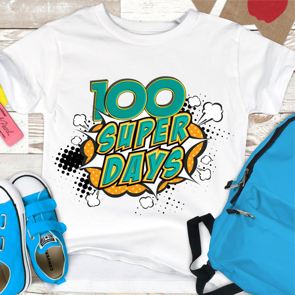 100 Super Days Png, Sublimation Designs, 100 Days of School Png, 100 ...