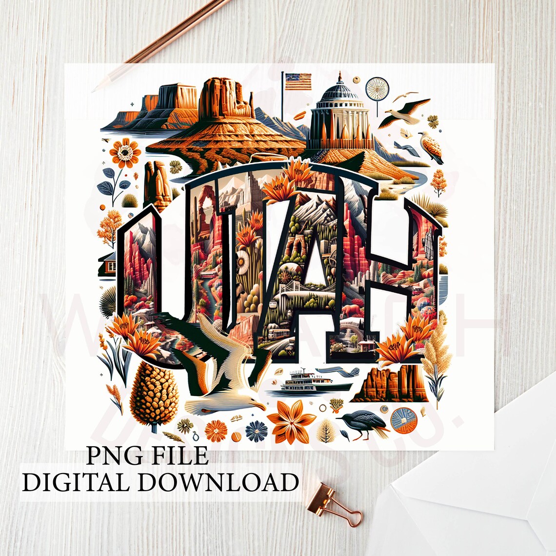 Utah PNG Digital Download – Utah State Graphic Tee Design – Retro ...