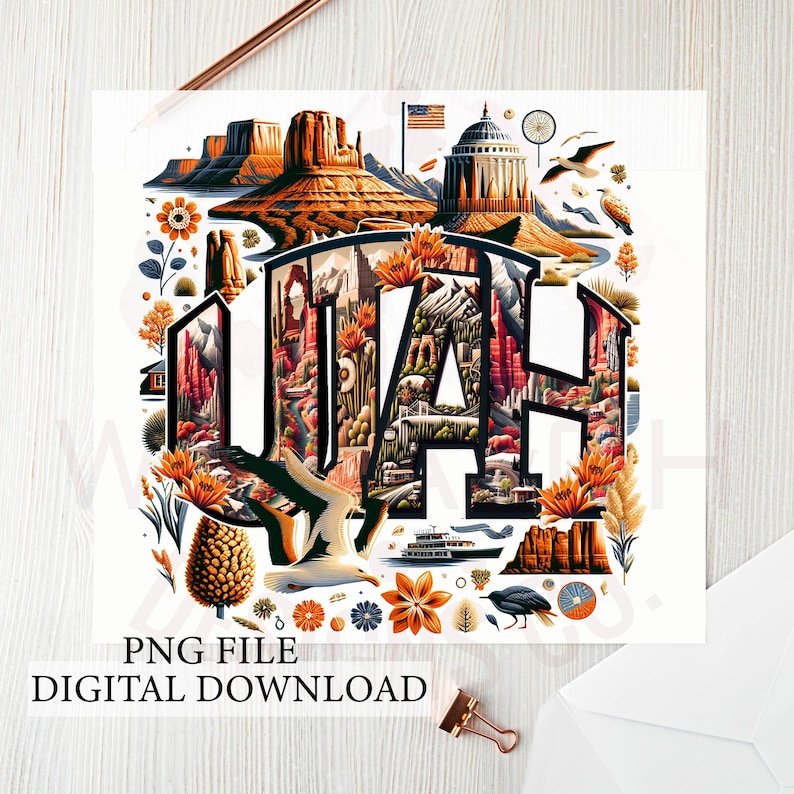 Utah PNG Digital Download – Utah State Graphic Tee Design – Retro ...