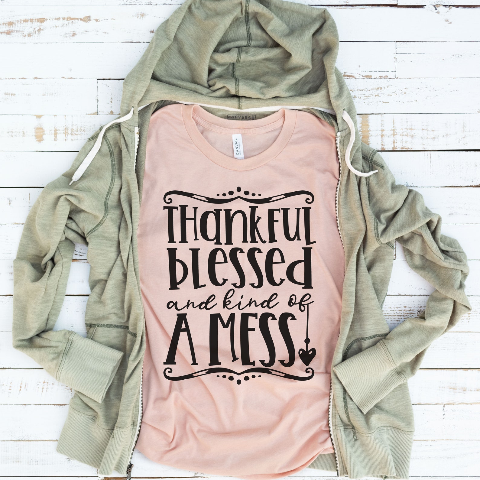 Thankful Blessed and Kind of a Mess SVG , Thanksgiving Svg, Cut File ...