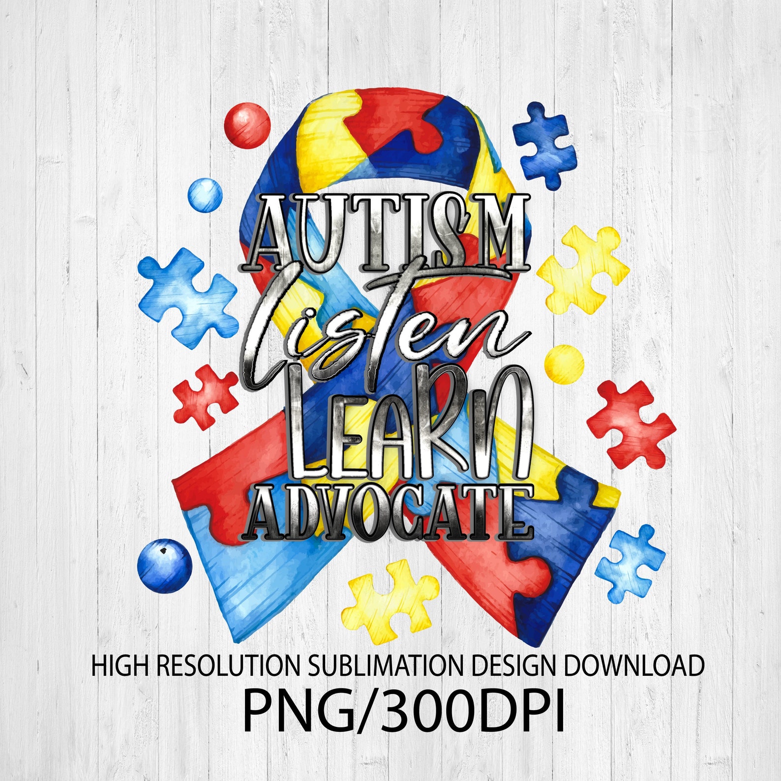 Autism Awareness PNG file for sublimation printing DTG | Etsy