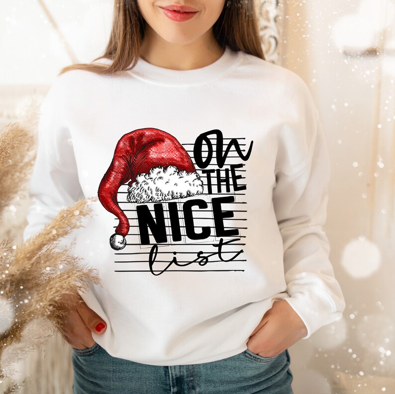 On the Nice List Png Sublimation Design Sublimation Design | Etsy