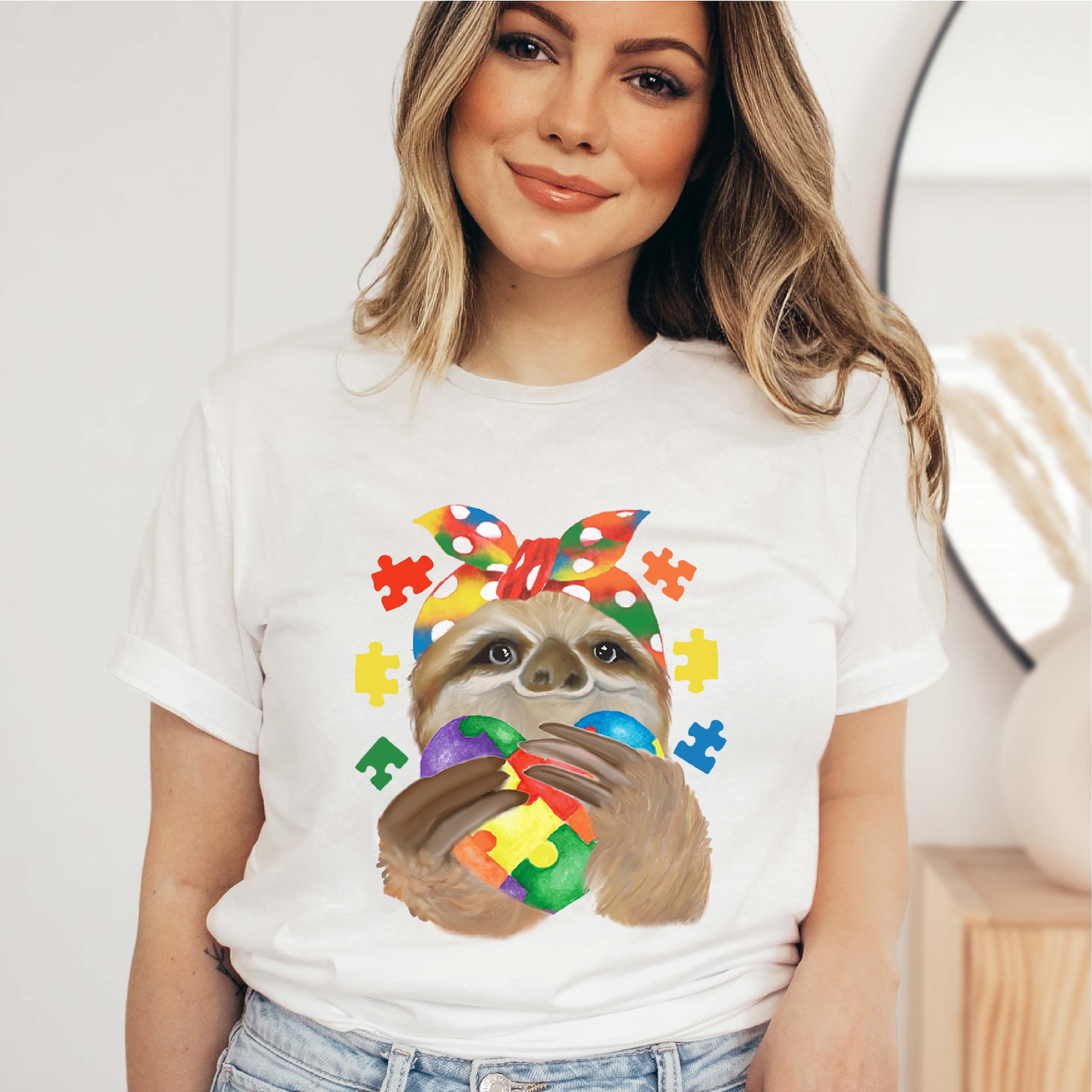 Autism Sloth Sublimation PNG File, Sublimation Designs, PNG Files ...