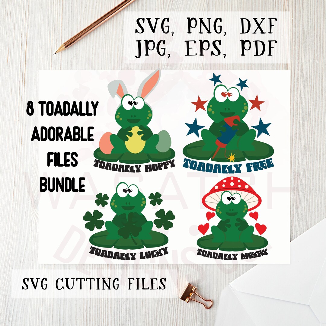 Toadally Adorable Bundle SVG Cutting File, Frog Svg, Silhouette Svg ...