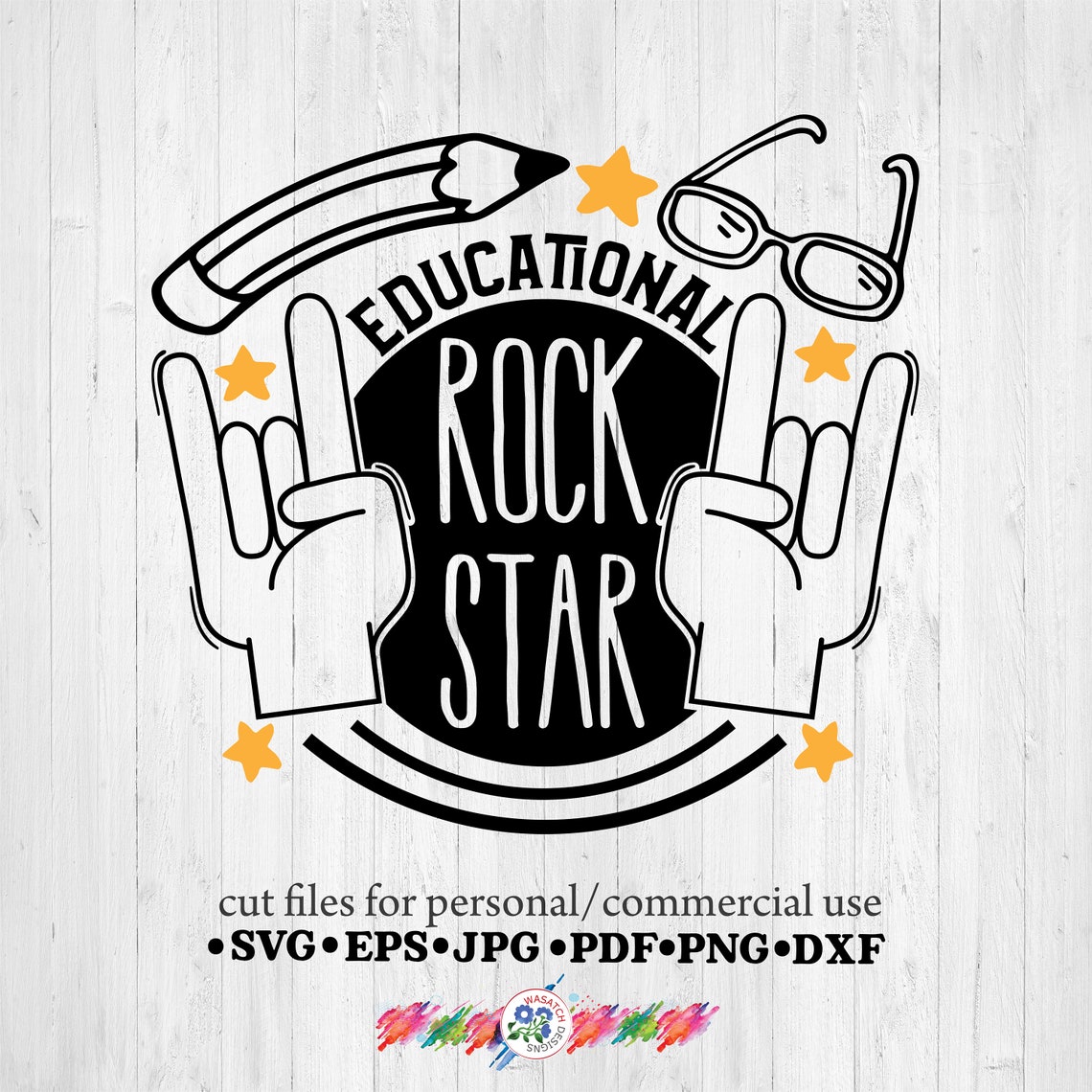 Educational Rockstar SVG Cutting File, Teacher Svg, Png, Dx,f Pdf ...