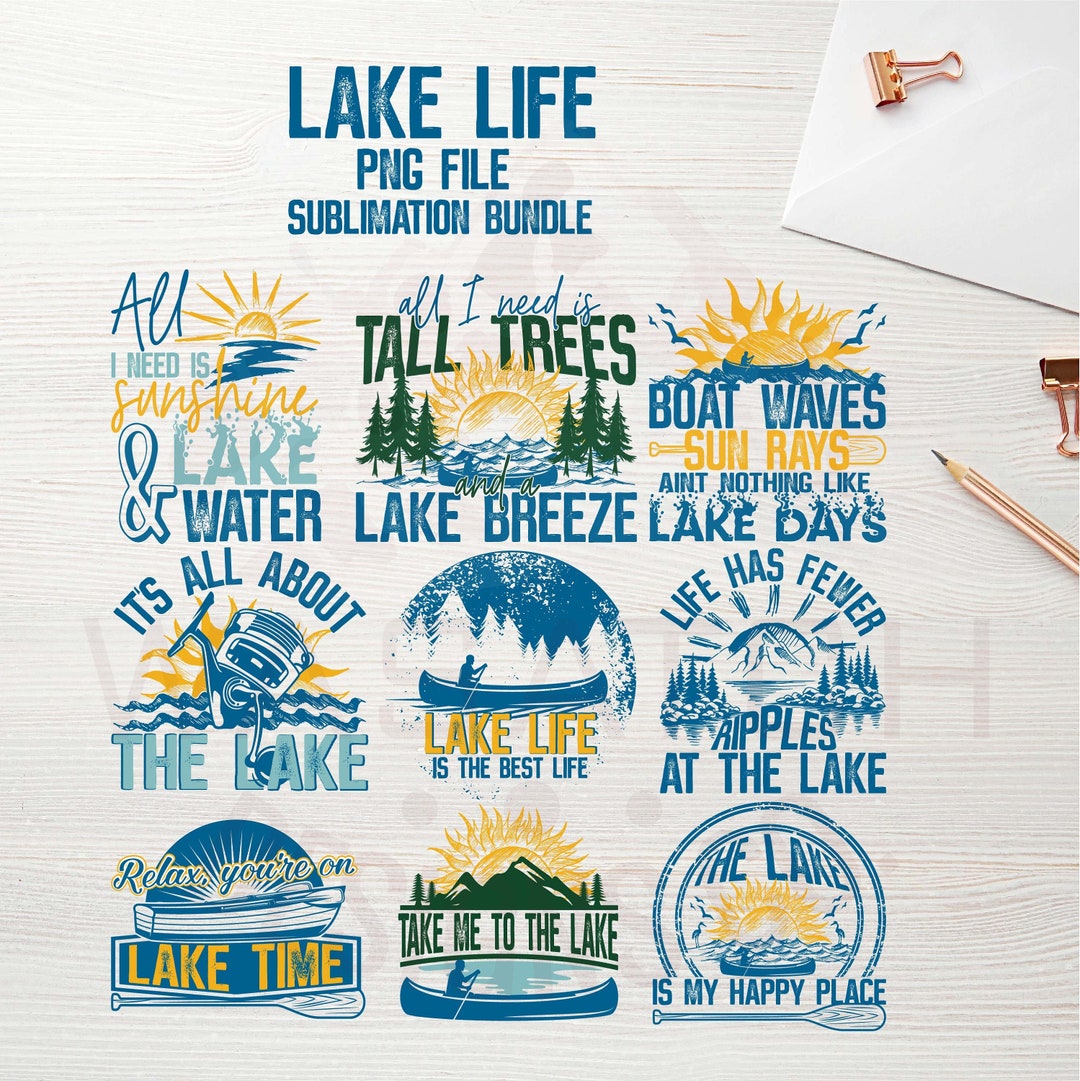 Lake PNG Sublimation Bundle, PNG Files, Sublimation Designs ...