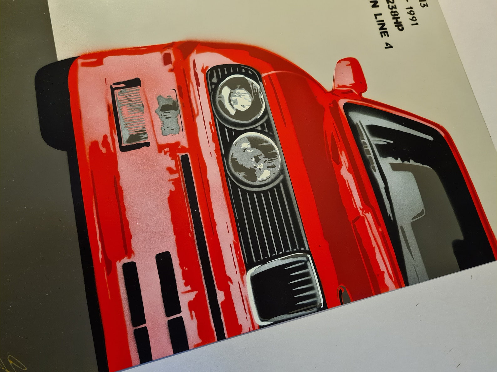 BMW E30 M3 V2 Spray Art Painting Red A3 | Etsy