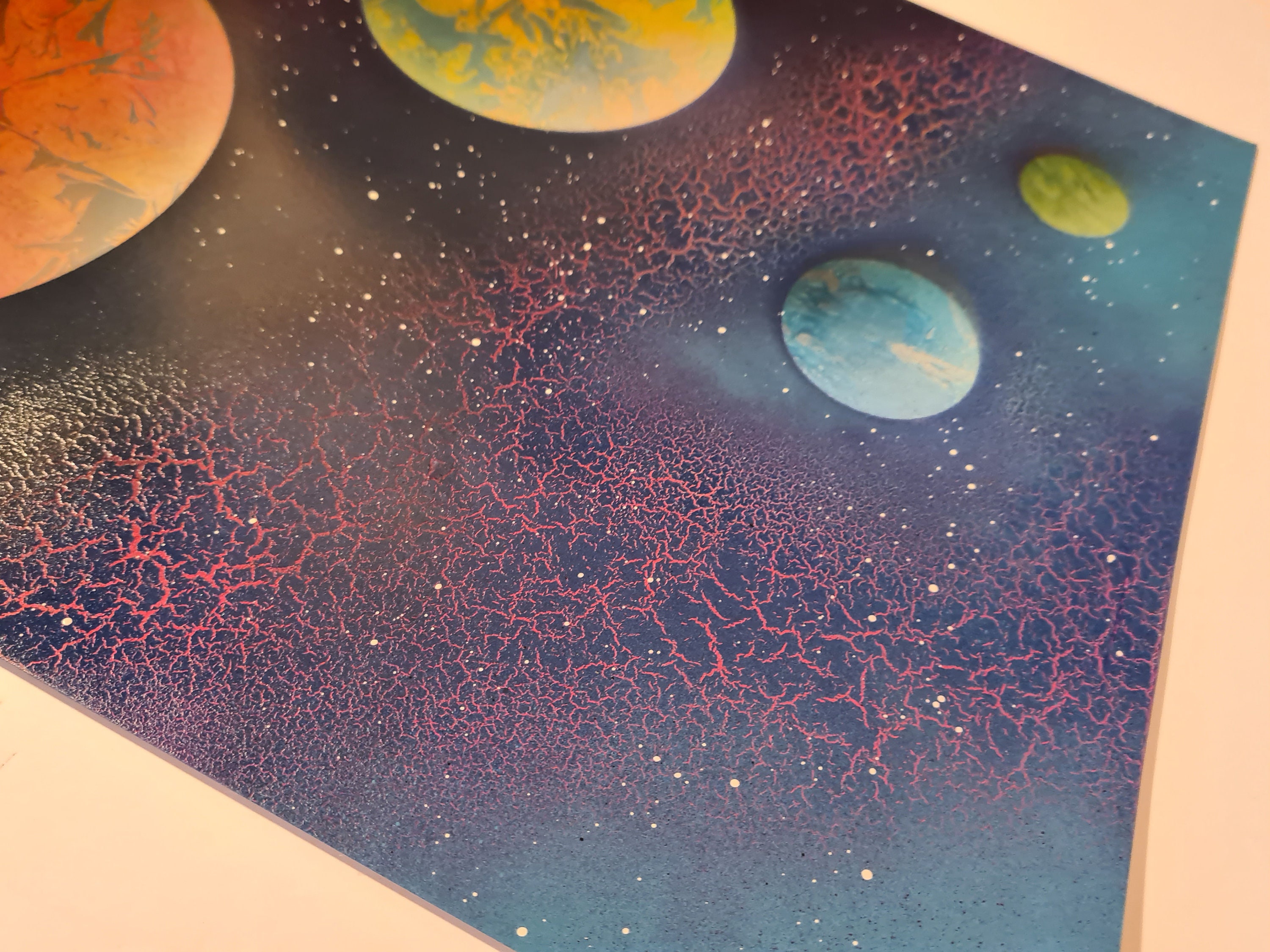 Space Scene Nebula & Planets Spray Art Painting A3 - Etsy