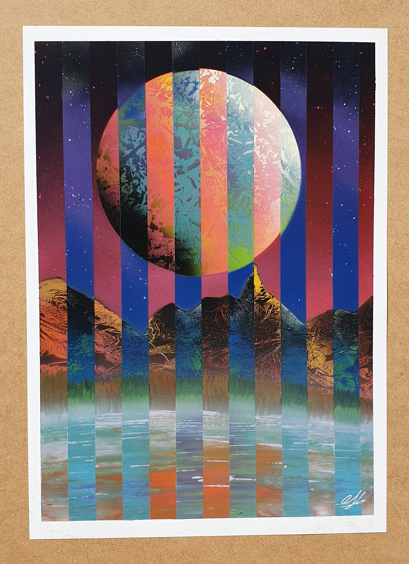 Abstract Landscape, Two Tone Spray Art Painting A3 - Etsy UK