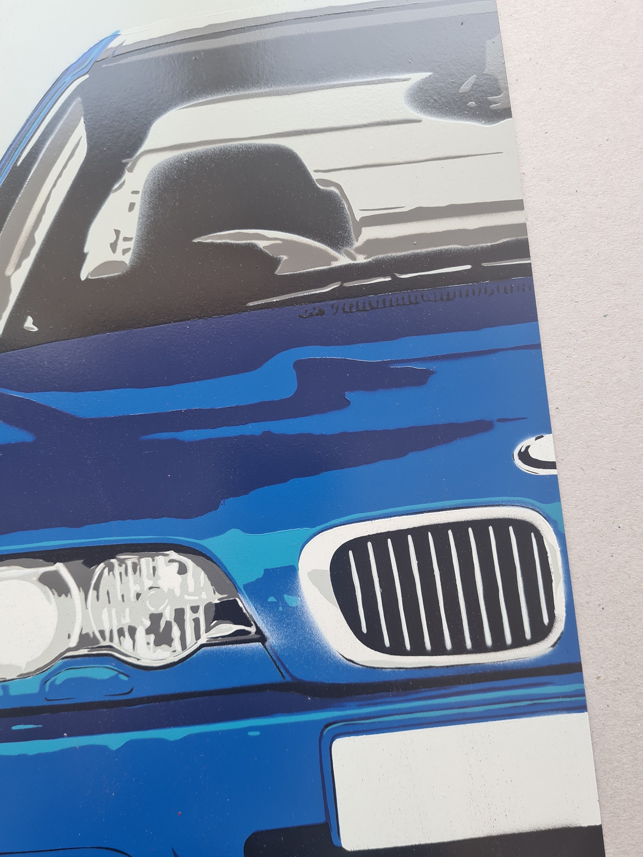 BMW E46 M3 Spray Art Painting Blue - A3 - Etsy