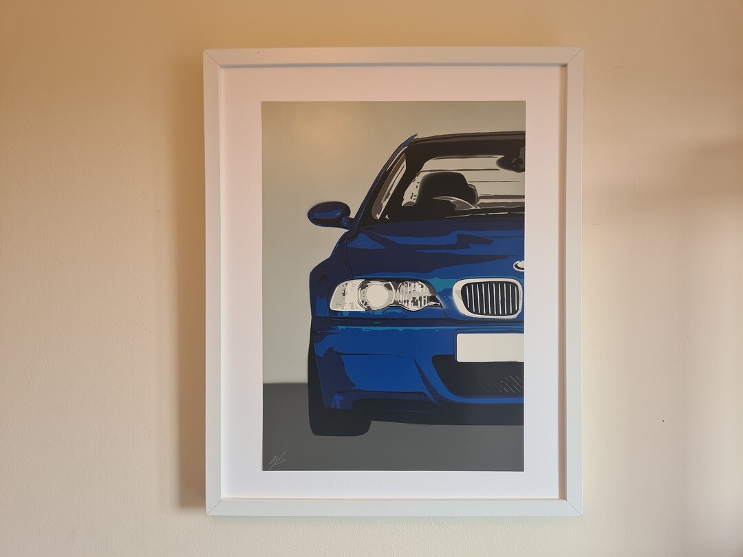 BMW E46 M3 Spray Art Painting Blue - A3 - Etsy