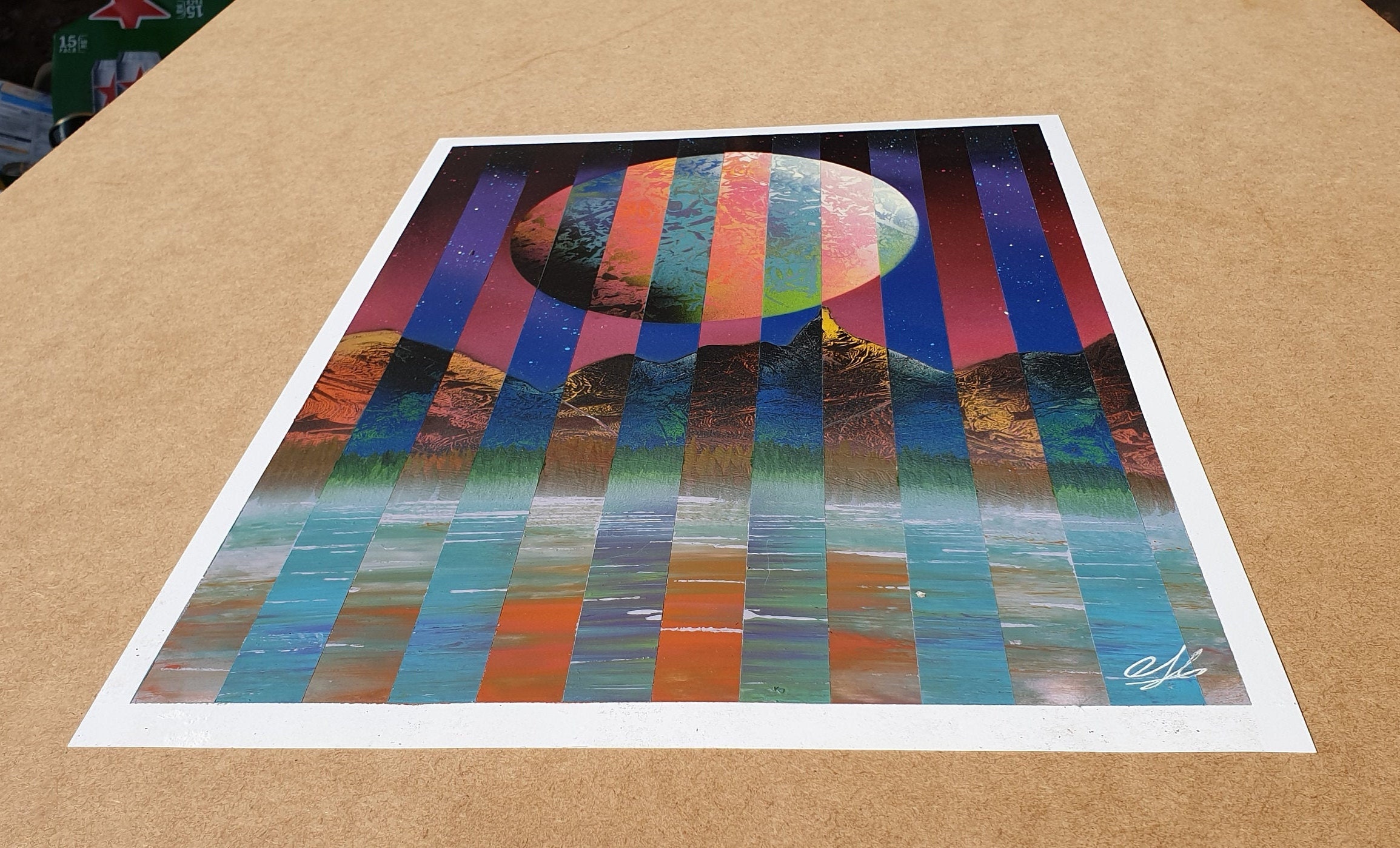 Abstract Landscape, Two Tone Spray Art Painting A3 - Etsy UK