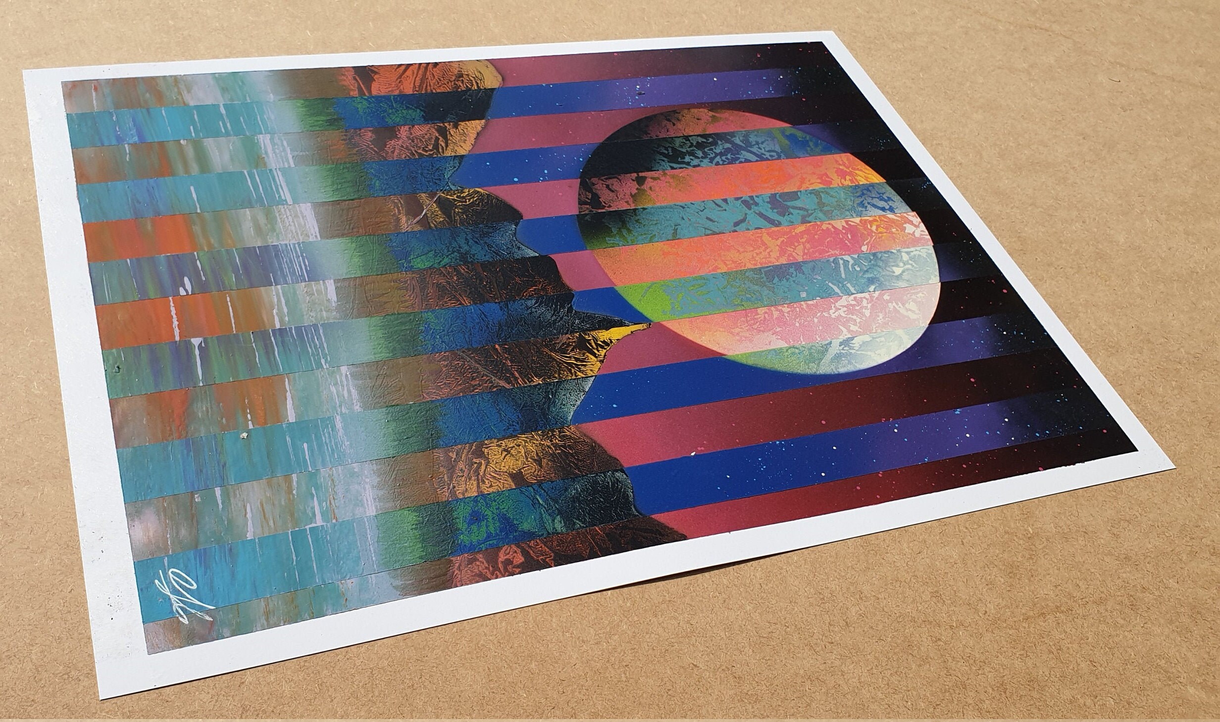 Abstract Landscape, Two Tone Spray Art Painting A3 - Etsy UK